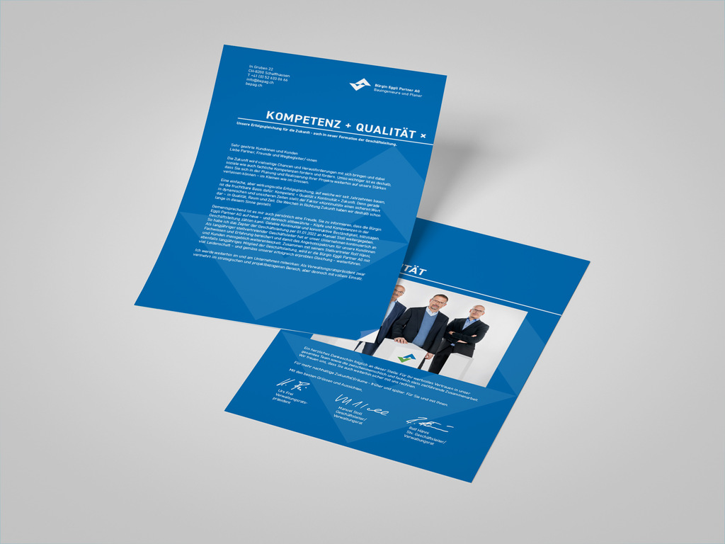 Communication of a business handover